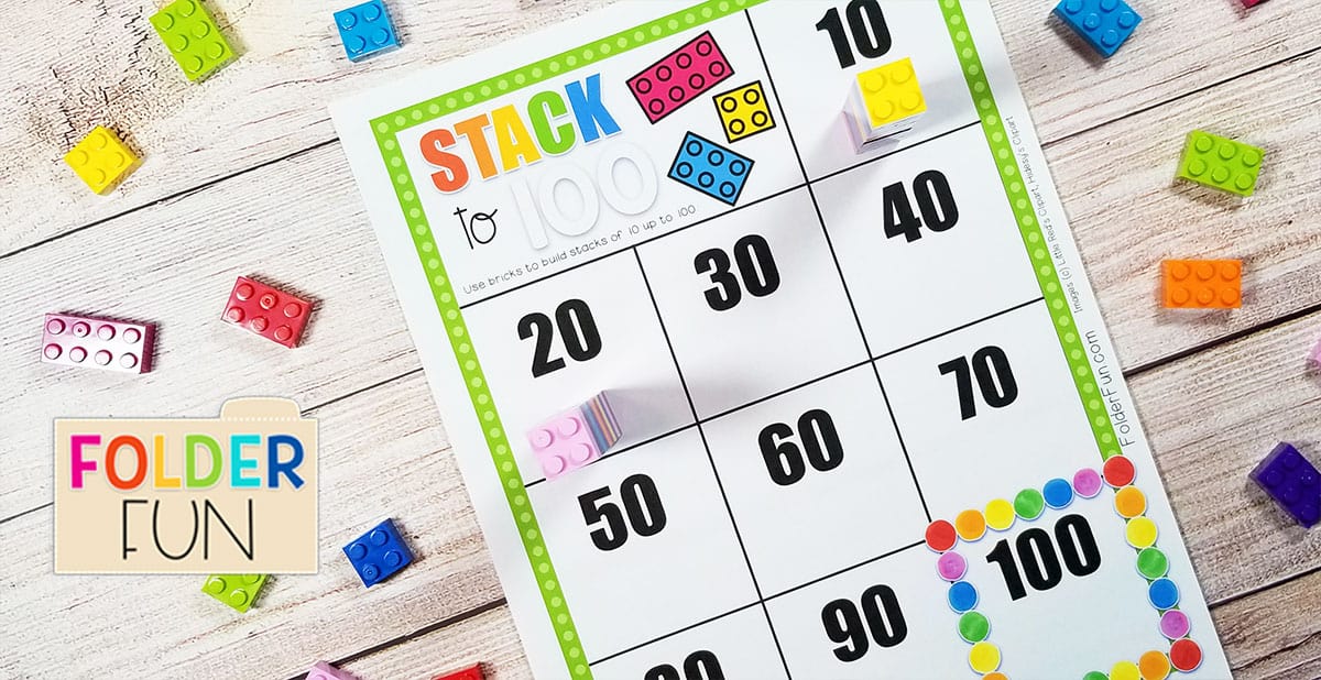 Counting To 100 Game Stack 10 File Folder Fun